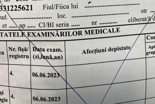 Fisa medicala – Marius Alexe